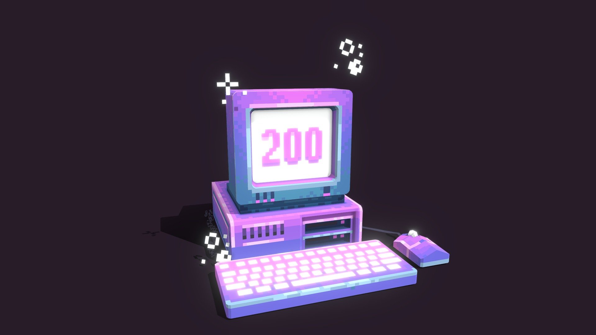 Retro PC - 3D model by Chibi_Niko [440e14c] - Sketchfab