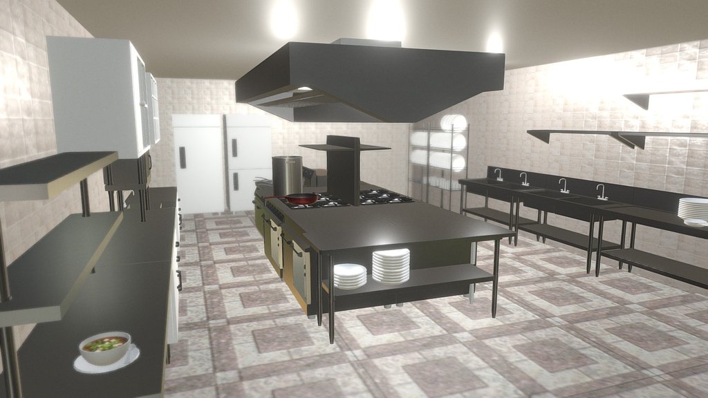 A Dull Kitchen Scene - 3D model by kishiro-kun [4412a58] - Sketchfab