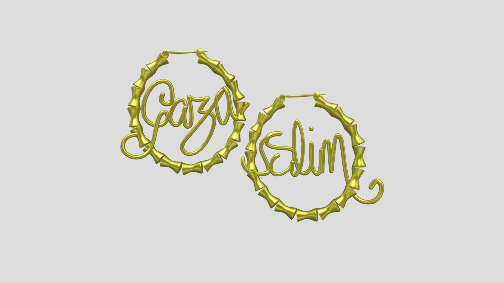 Bamboo Hoop Text_GazaSlim - 3D model by jmmorris [44183e0] - Sketchfab