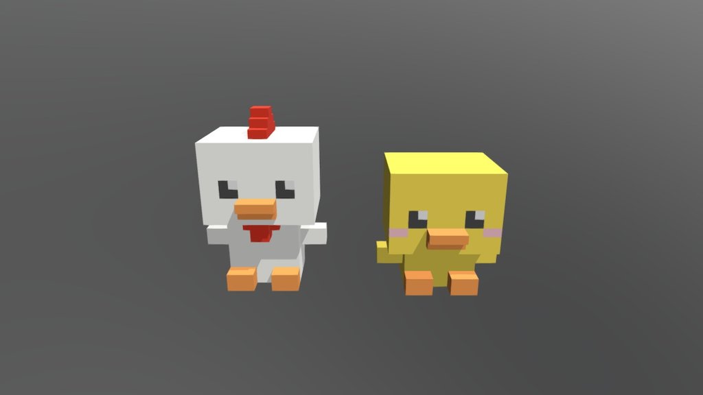にわとりとひよこ - 3D model by henteko [441aa24] - Sketchfab