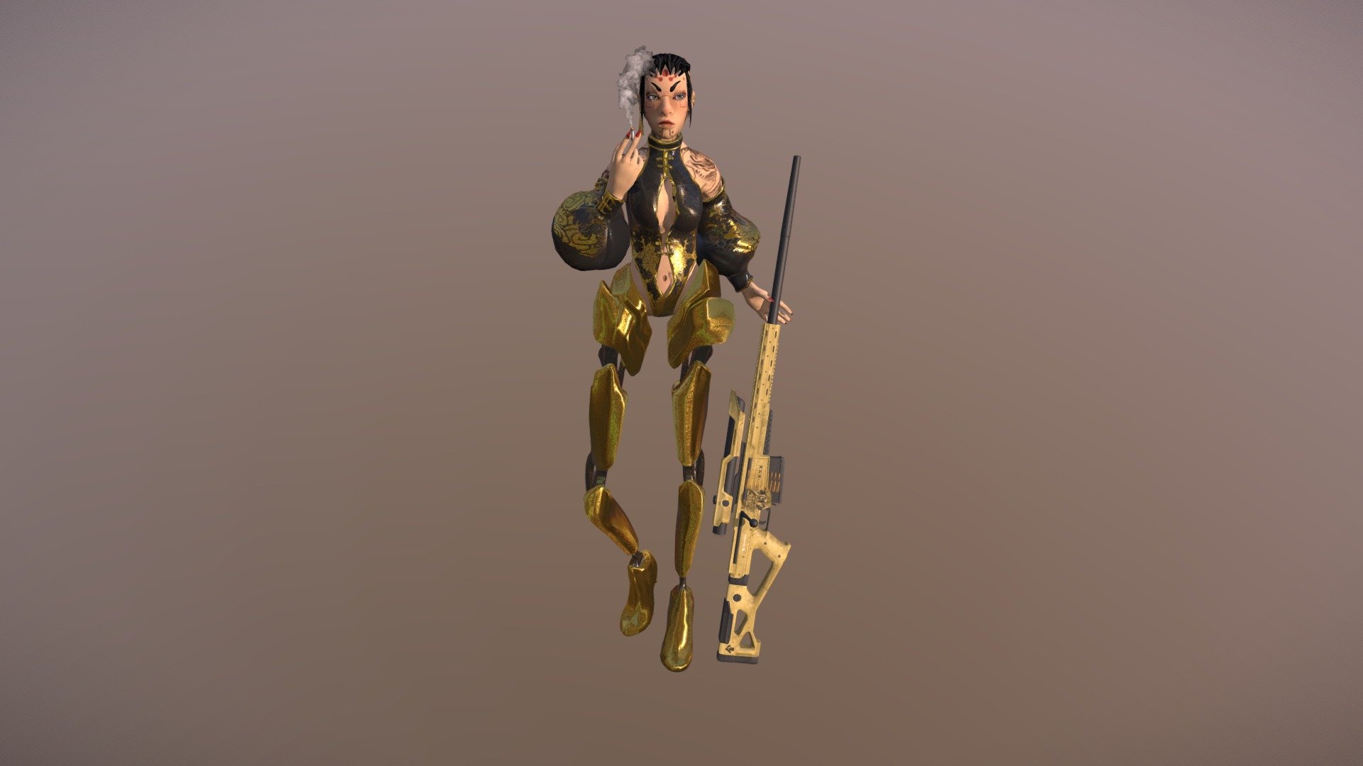 Goldie (Cyberpunk RED OC) - 3D model by Cameron Lamoureux (@Azaziel ...