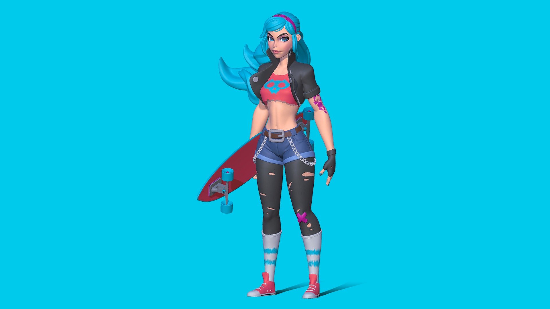 Skater Girl 3d Model By Deluxor [4430bad] Sketchfab