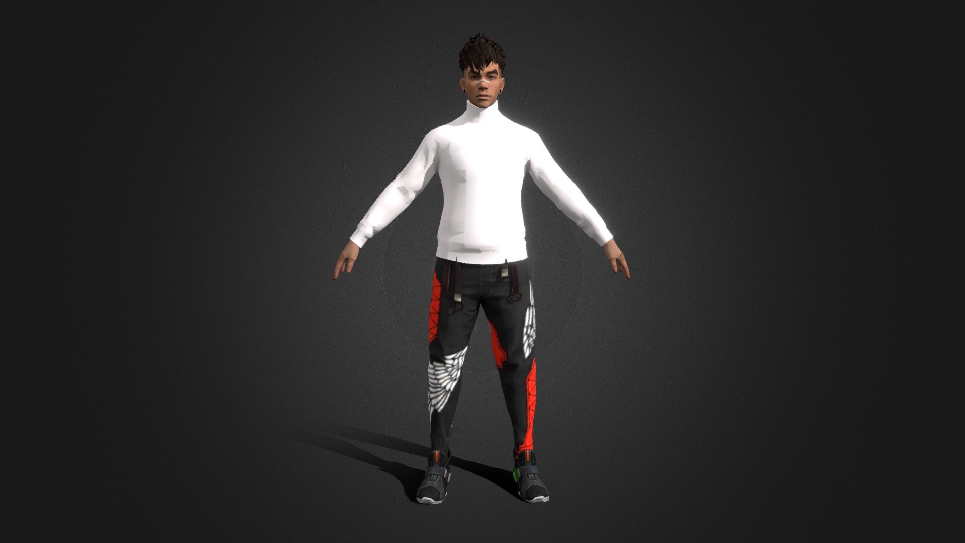 RED YT BOTTOM WHITE JERSEY FREEFIRE 3D MODEL - Download Free 3D model ...