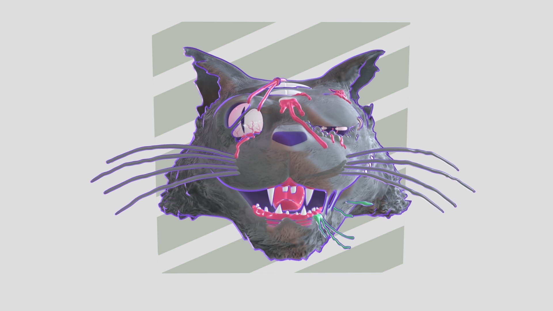 Zombie Cat! - 3D model by Michaela (@mdehning) [443afde] - Sketchfab