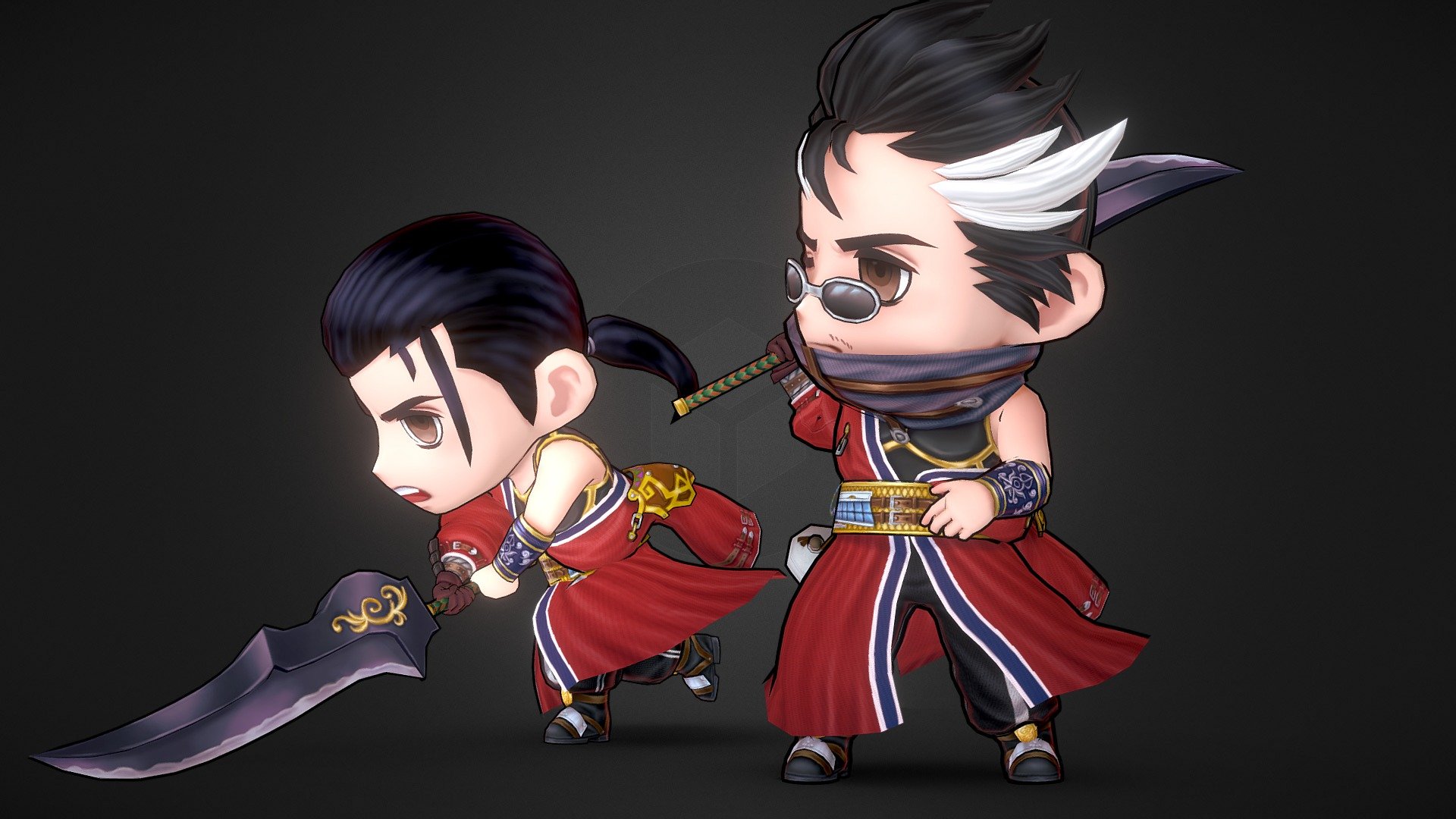 auron(Chibi Ver.) - 3D model by yuzutarou (@yuzuponponpon) [443e6c9 ...