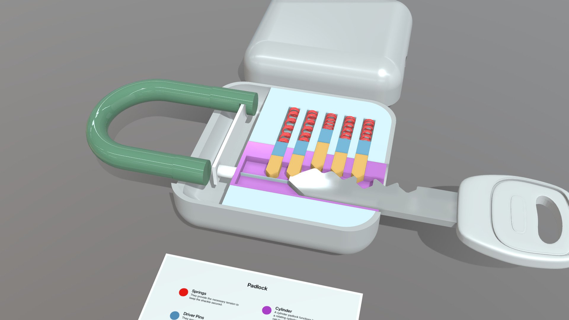 Padlock animated - 3D model by luismi93 [443fbb4] - Sketchfab
