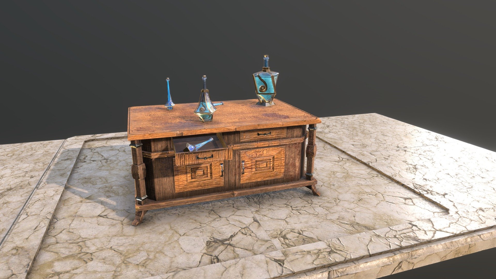 Alchemy table - 3D model by Alekv [4442667] - Sketchfab