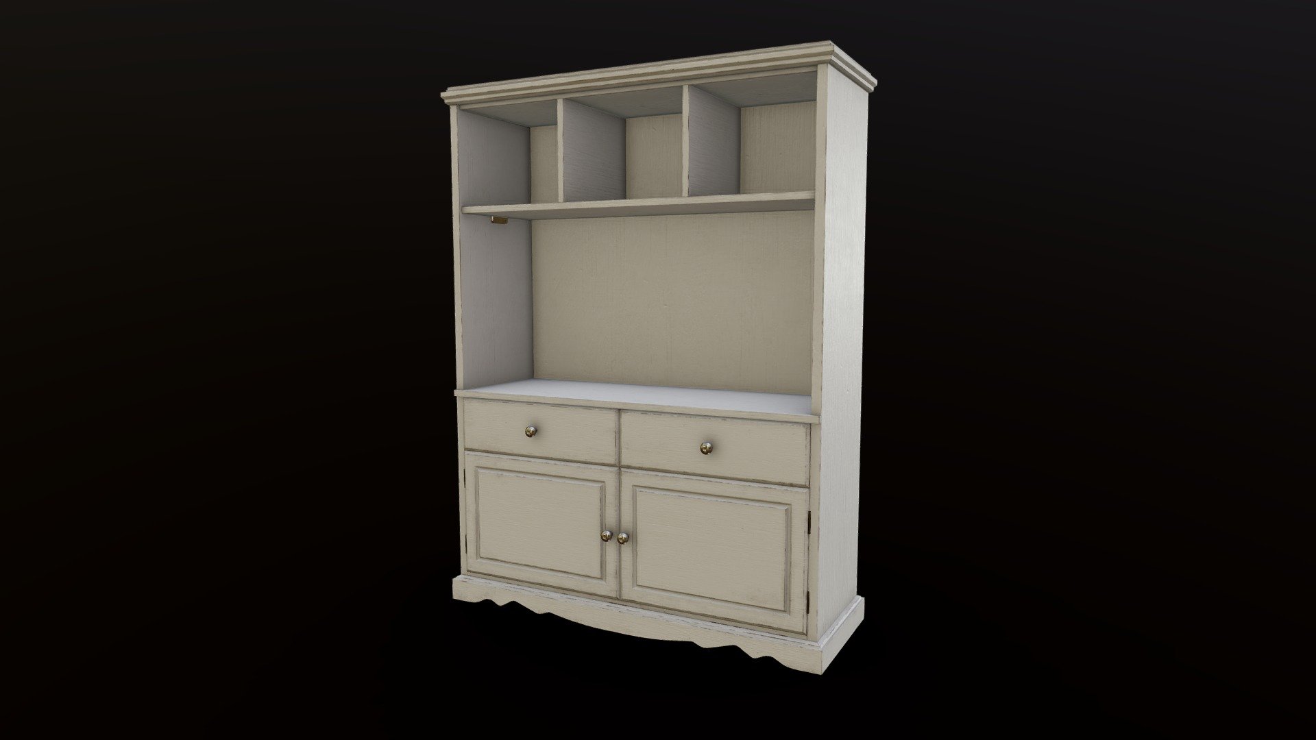 Wooden Shelf with Drawers - Download Free 3D model by Pedro Belthori ...