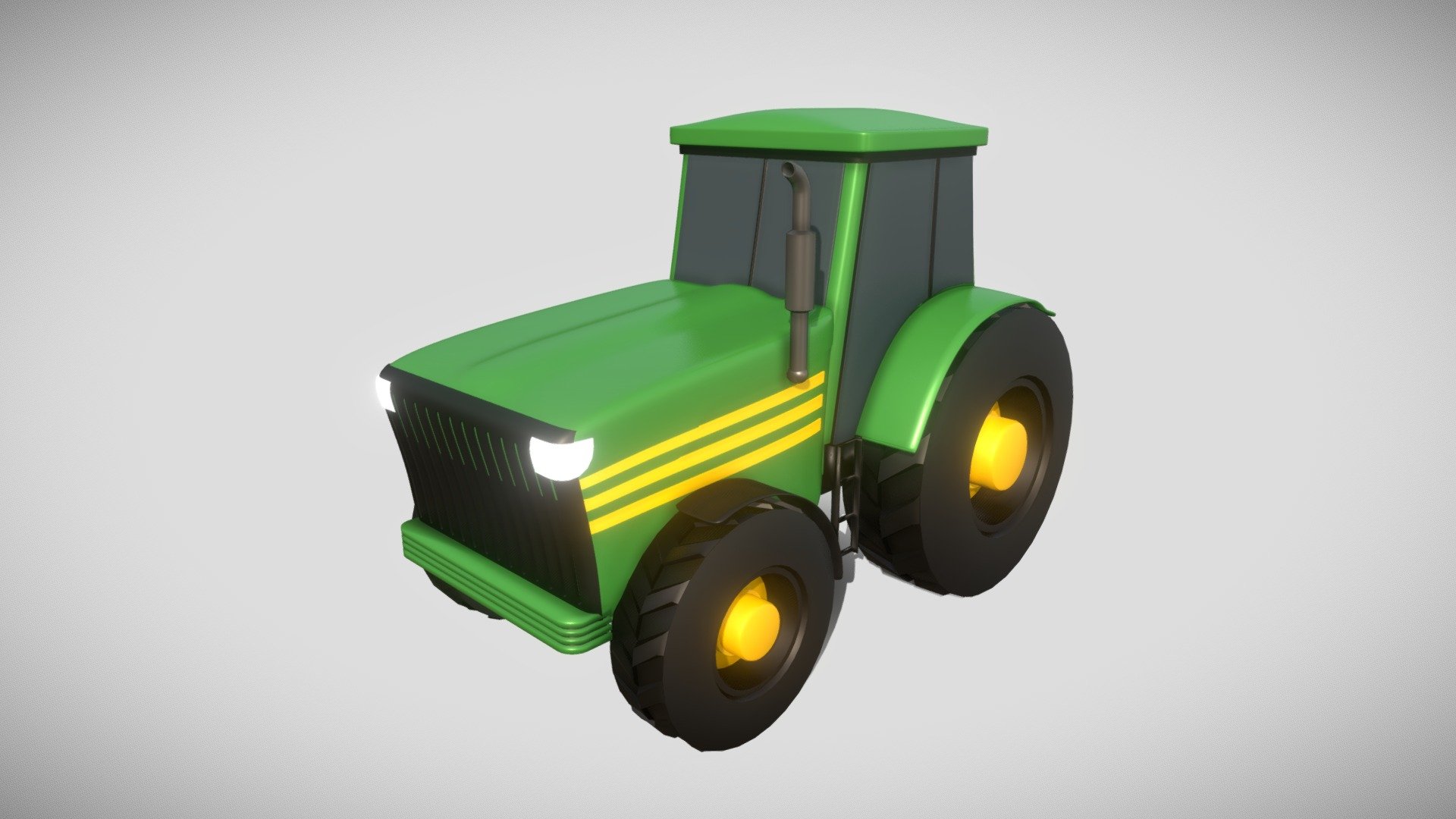 Green farm tractor - Buy Royalty Free 3D model by cpineda3d [4445d95 ...