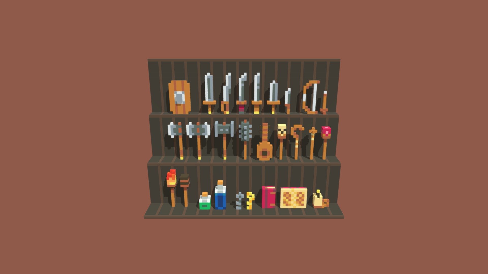 Voxel RPG Weapons - Download Free 3D model by j8chi [44479b5] - Sketchfab