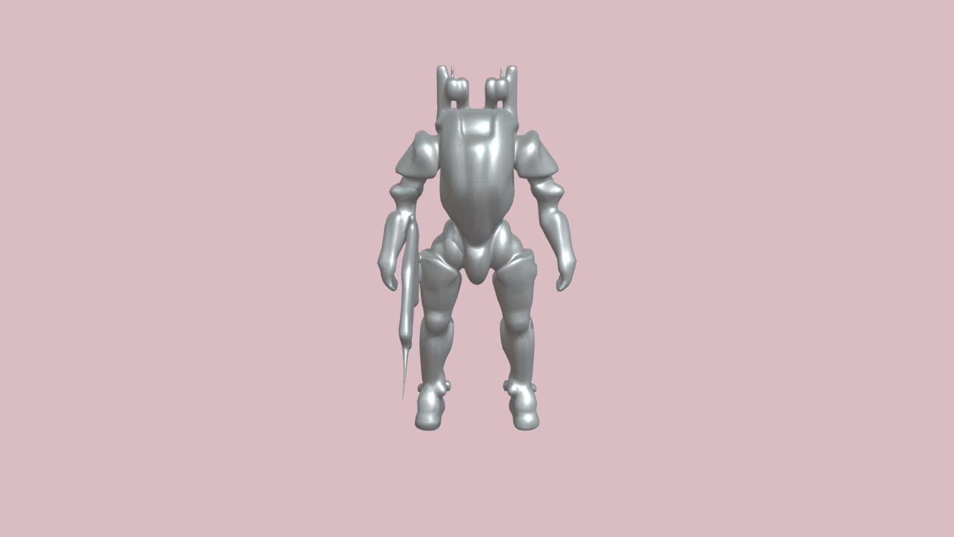 Armored mech warrior holding a large weapon - 3D model by fouqad ...