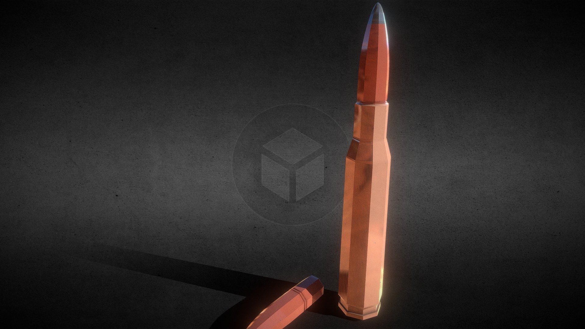 50BMG - 12.7x99mm NATO (LOW POLY) - 3D model by Black Hole M. PR ...
