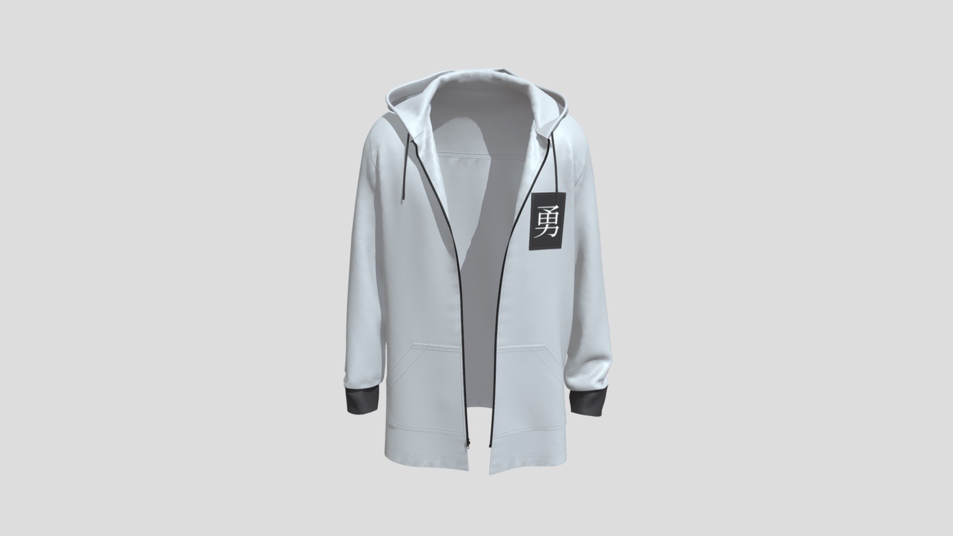 Hooded Zip-up Jacket 2 Unzipped - Buy Royalty Free 3D model by najdmie ...