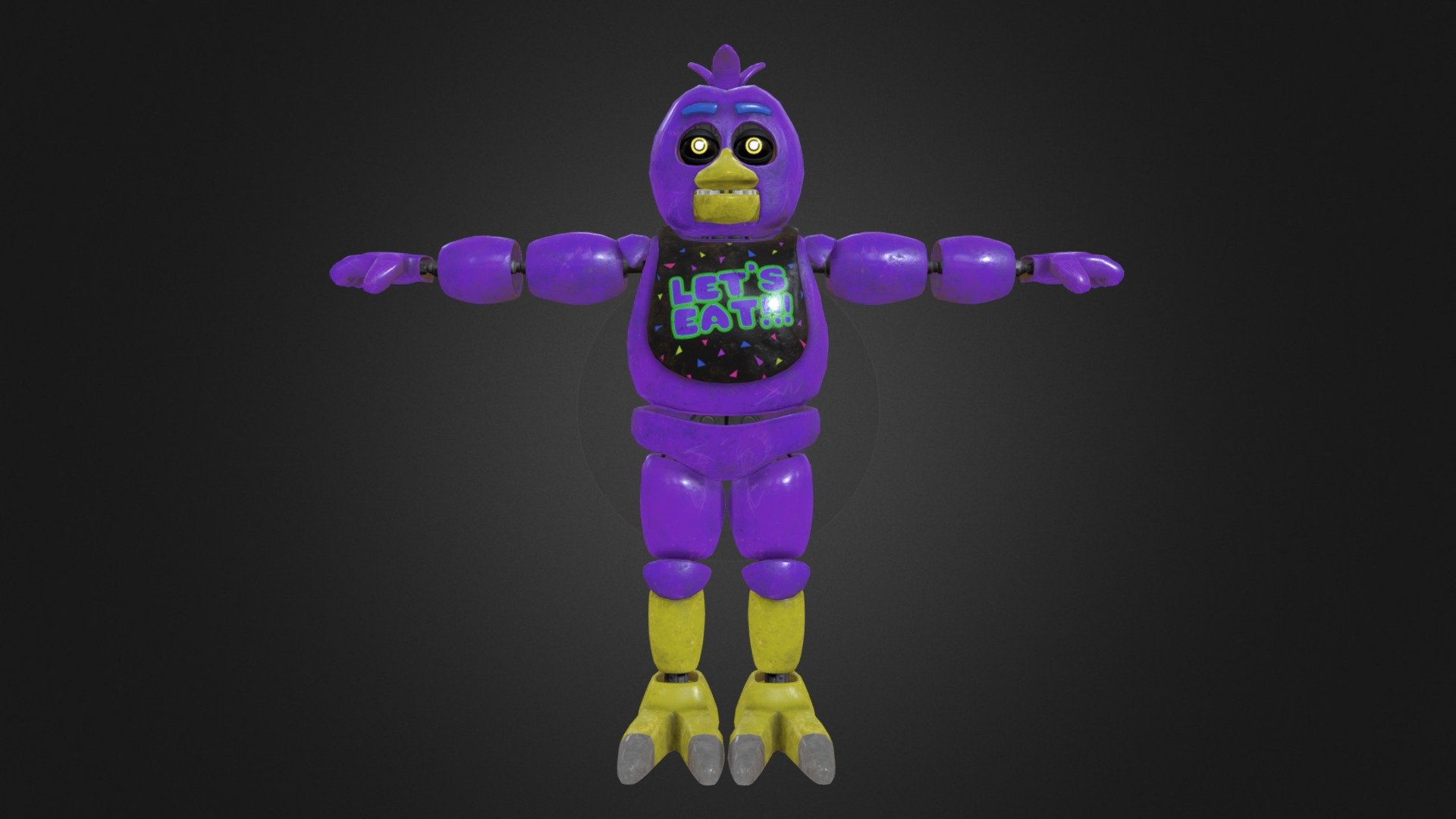 FNaF Help Wanted: Blacklight Chica - Download Free 3D model by Manteiga ...