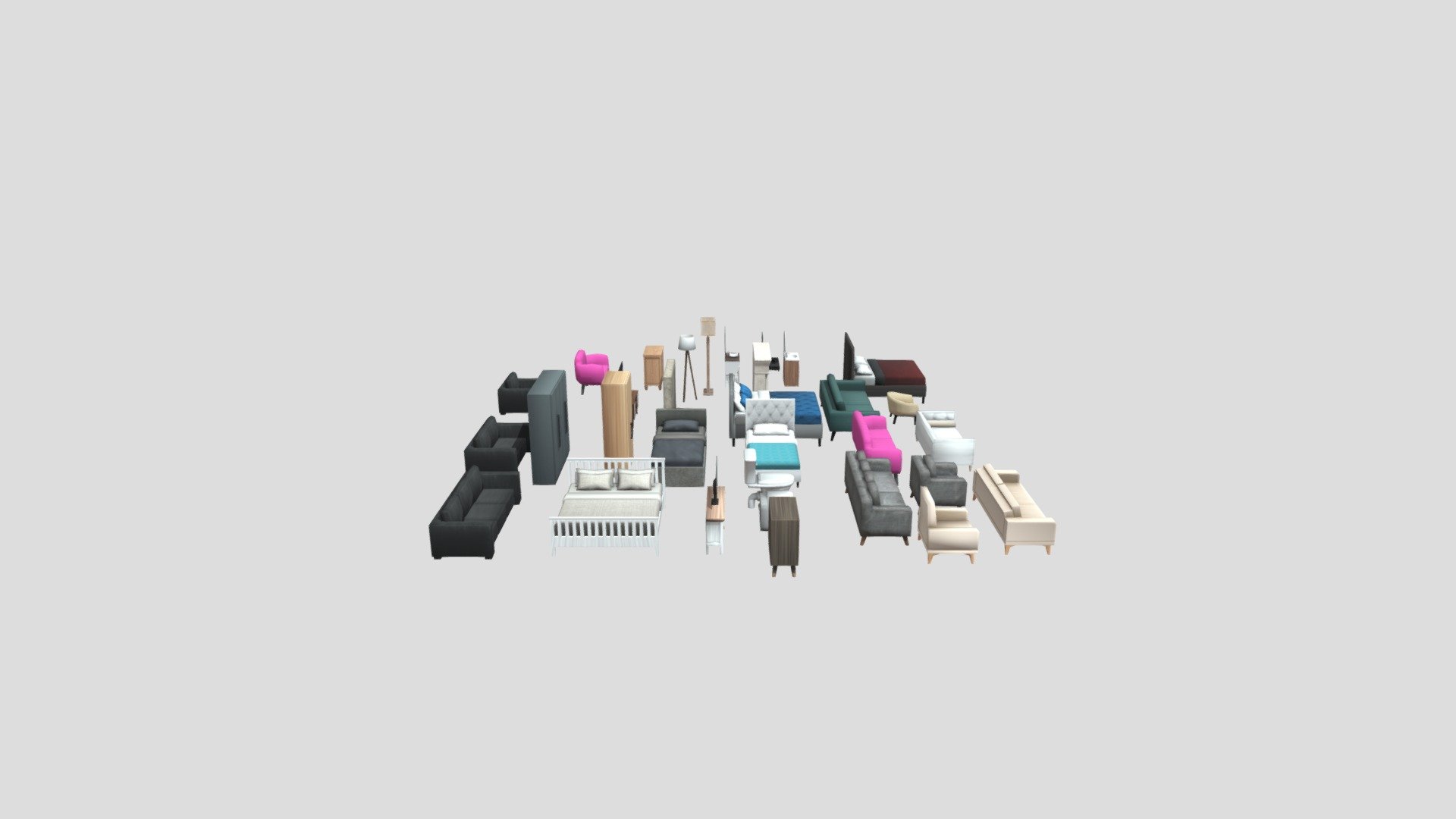 Low Poly Furnitures - 3D model by fistenok [4461933] - Sketchfab
