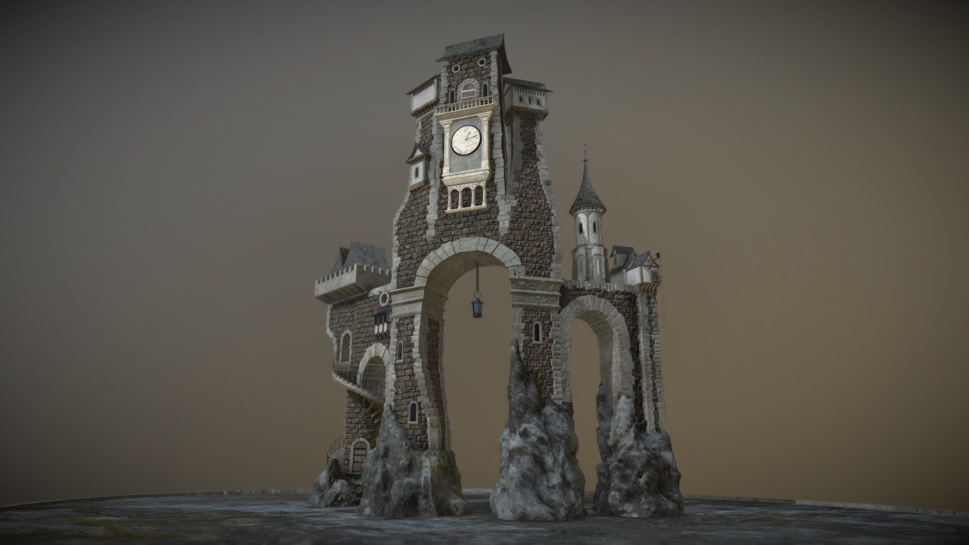 Three Towers Castle - 3D model by Cathenel [446c669] - Sketchfab