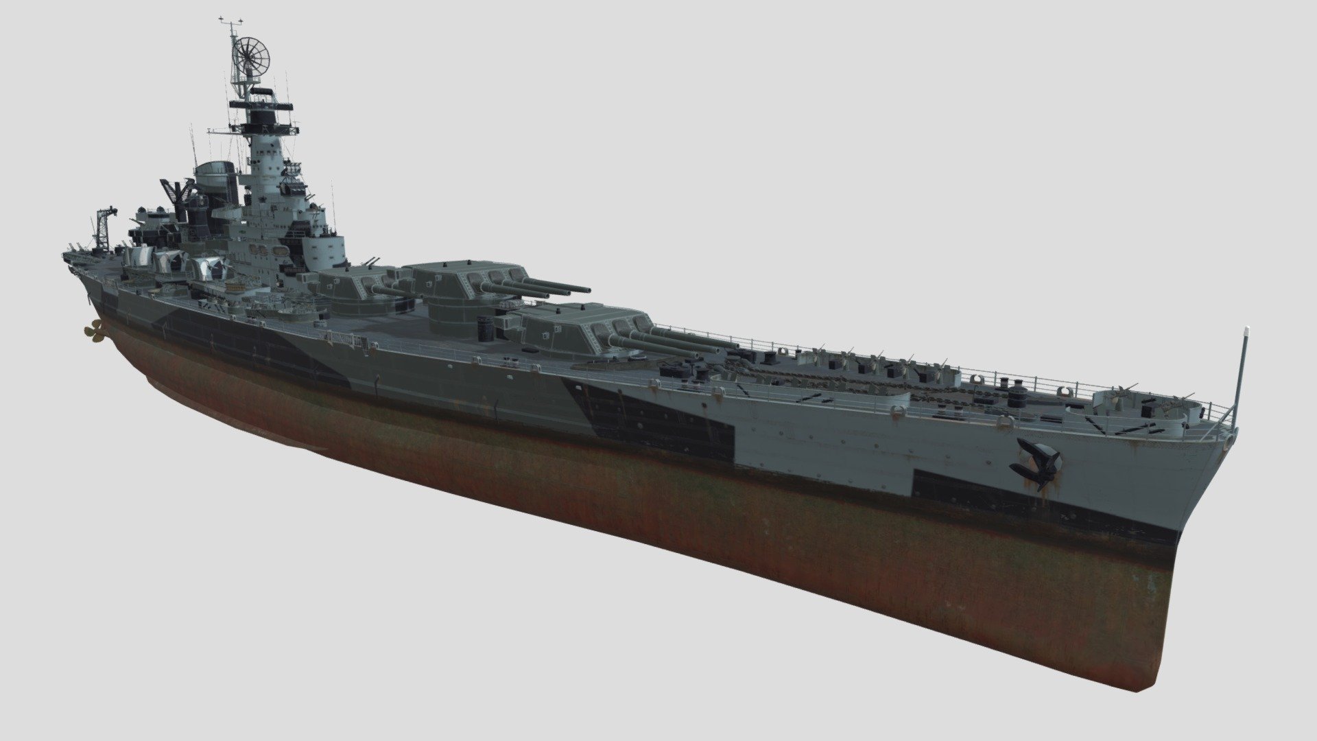 U.S. Battleship OREGON(Full Front N.CAROLINA) - Download Free 3D model ...