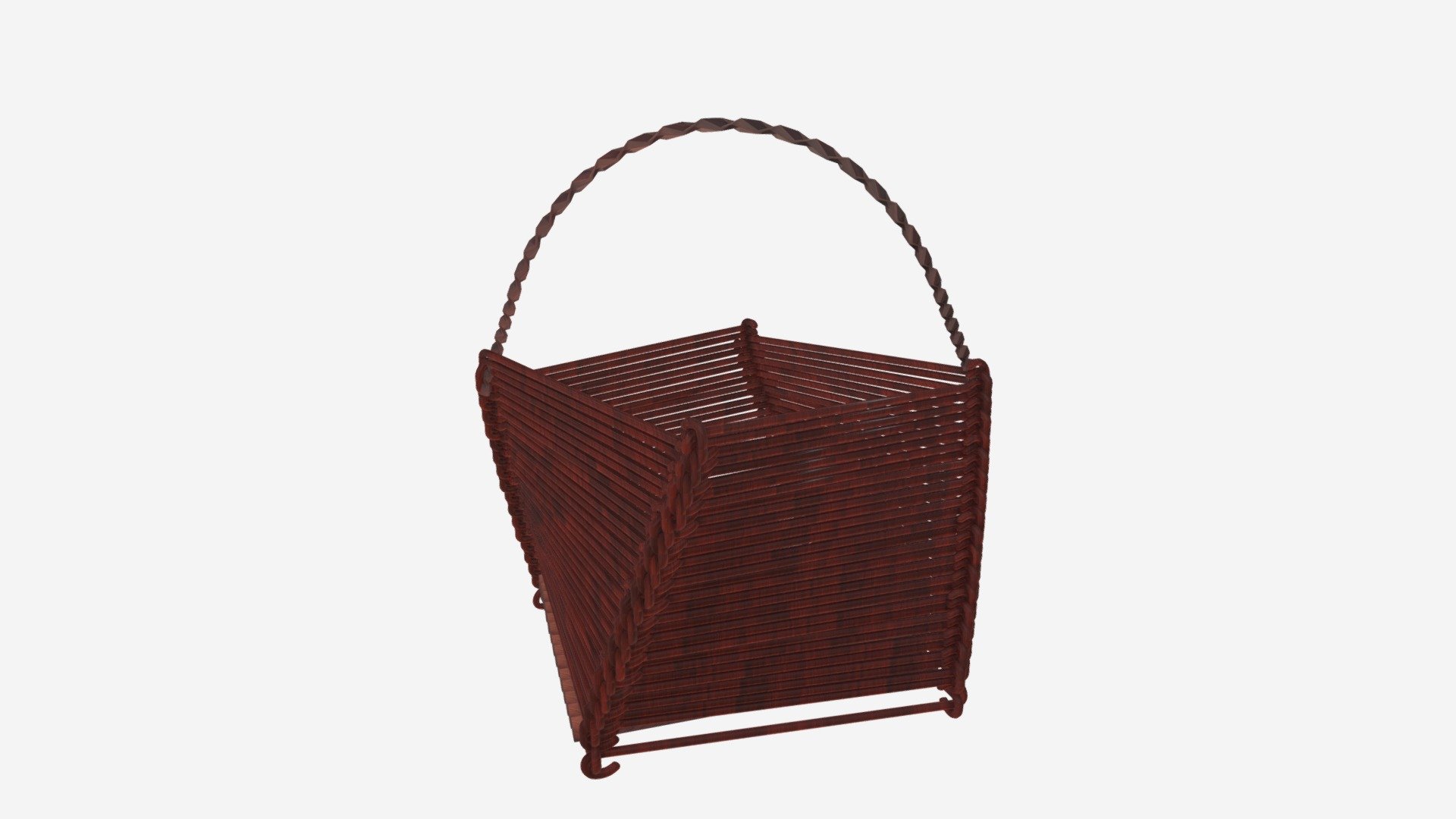 NEWS PAPER SQUARE BASKET WITH HANDLE - Download Free 3D model by ...