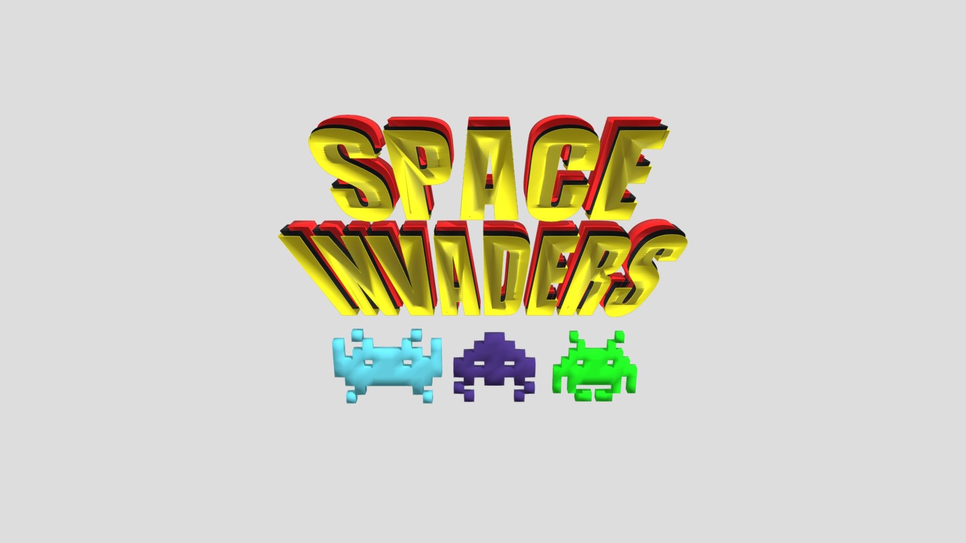 3D Space Invaders Logo - Download Free 3D model by spxcs [447e1e0 ...