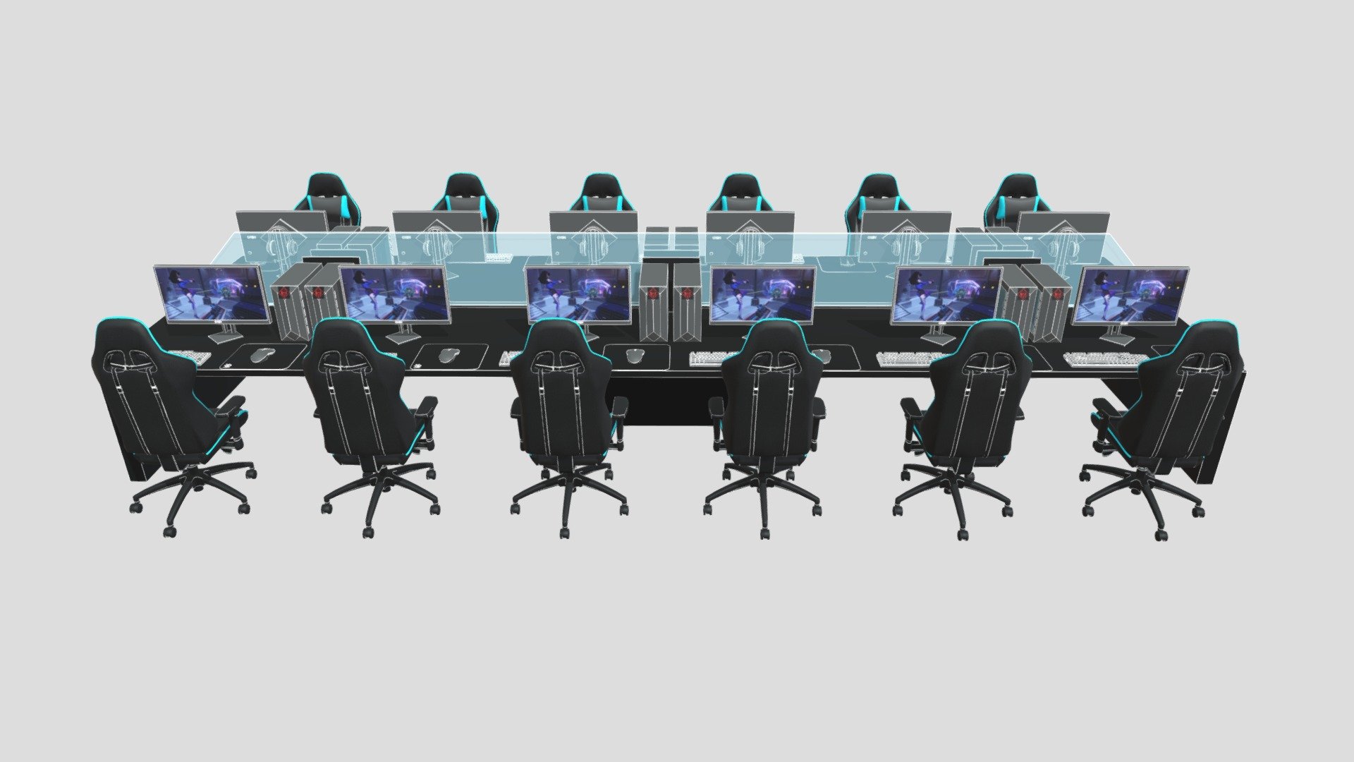 Esports Space Blue Desk - Download Free 3D model by olahmar [447f7c3 ...