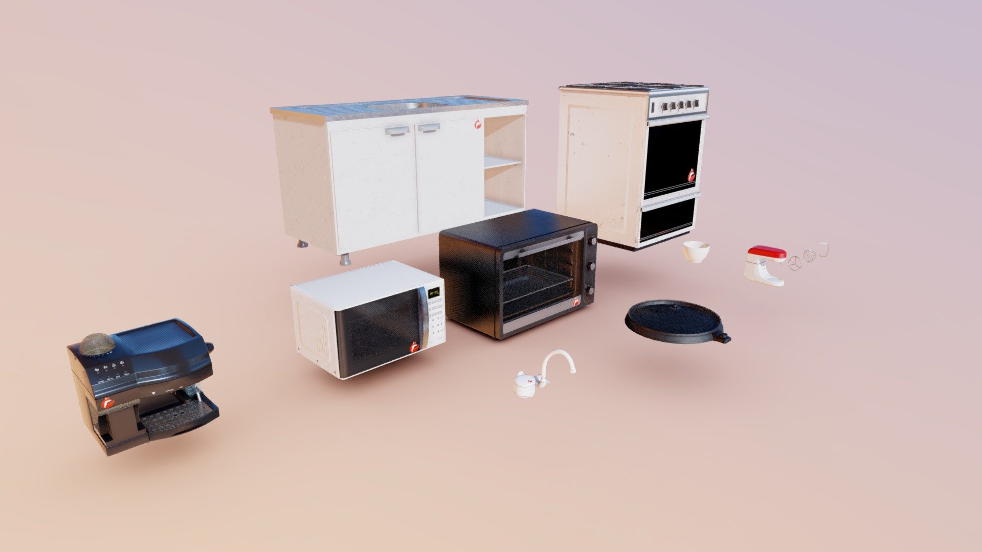 Kitchen Appliance Pack - Buy Royalty Free 3D model by Red Fox ...