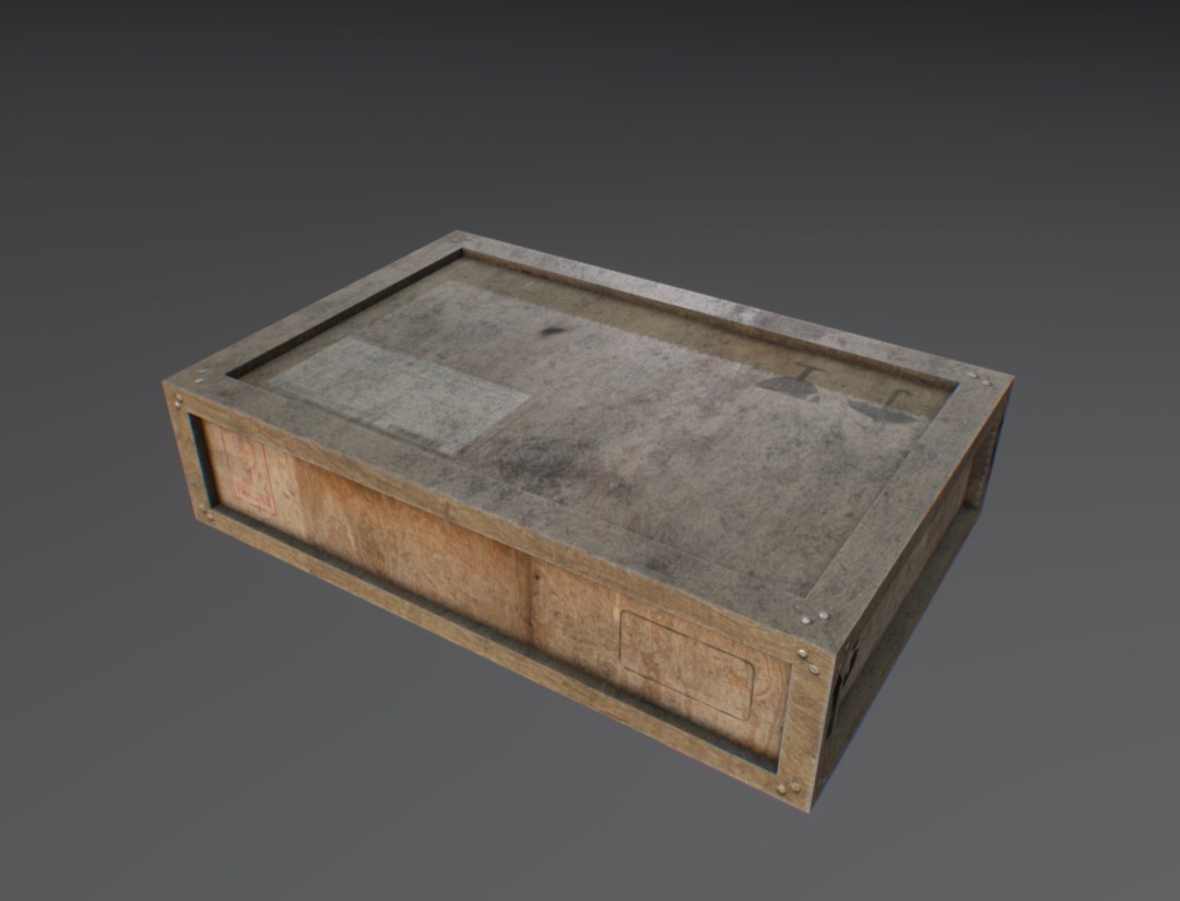 Old wooden cargo crate 2 - 3D model by 32cm [4483069] - Sketchfab