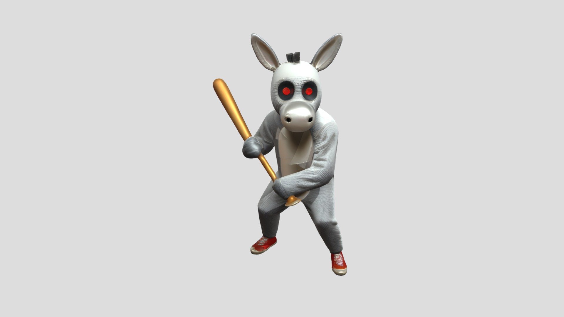 anthropomorphic donkey with baseball bat - 3D model by victor.baroni ...