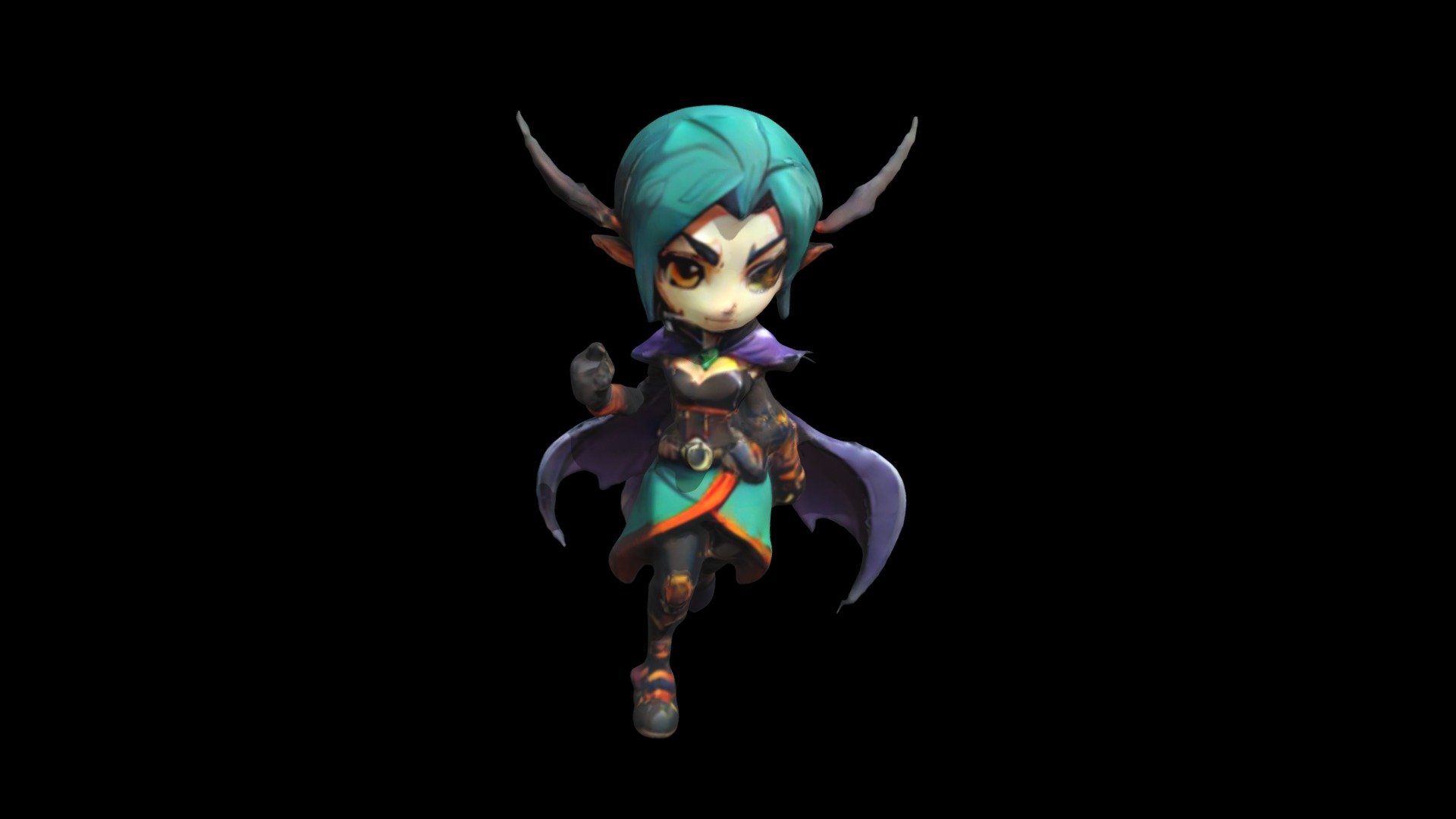 "Angry Female Fighter With Teal Hair and Claws" - Download Free 3D ...