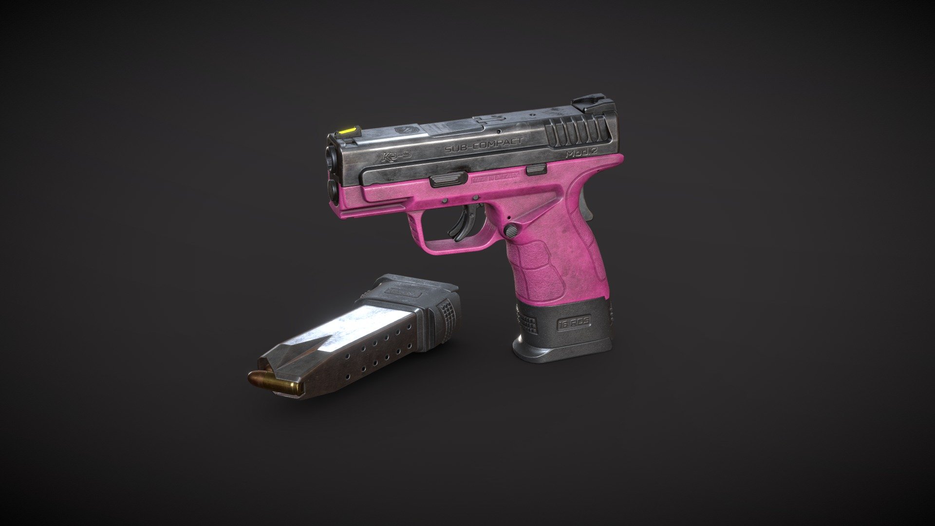 KD-9 Mod.2 Pistol (Springfield XD-9) - 3D model by Andy Cubel Art ...