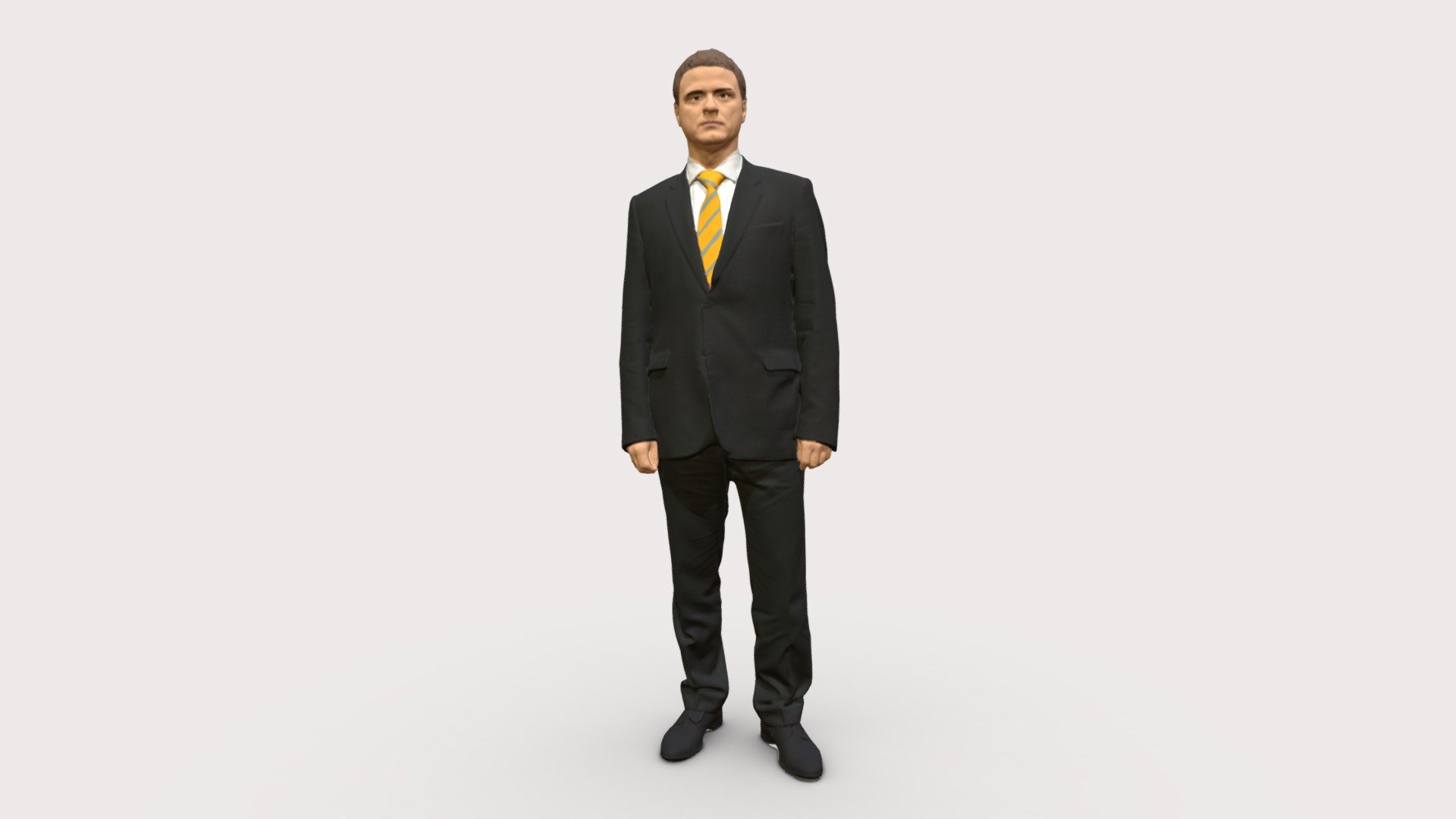 Young Man With Striped Yellow Tie 0702 - Buy Royalty Free 3D model by ...