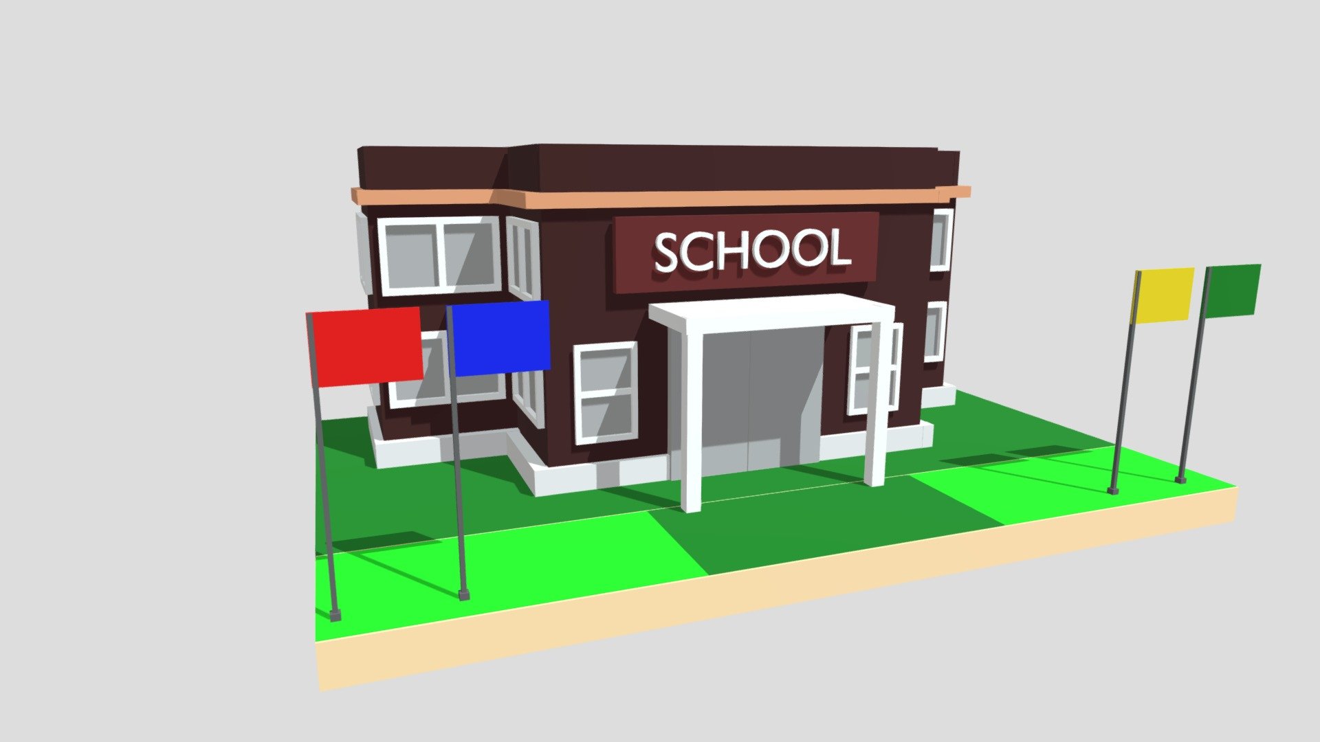 Low Poly School:3D Model of an Educational Haven - Download Free 3D ...
