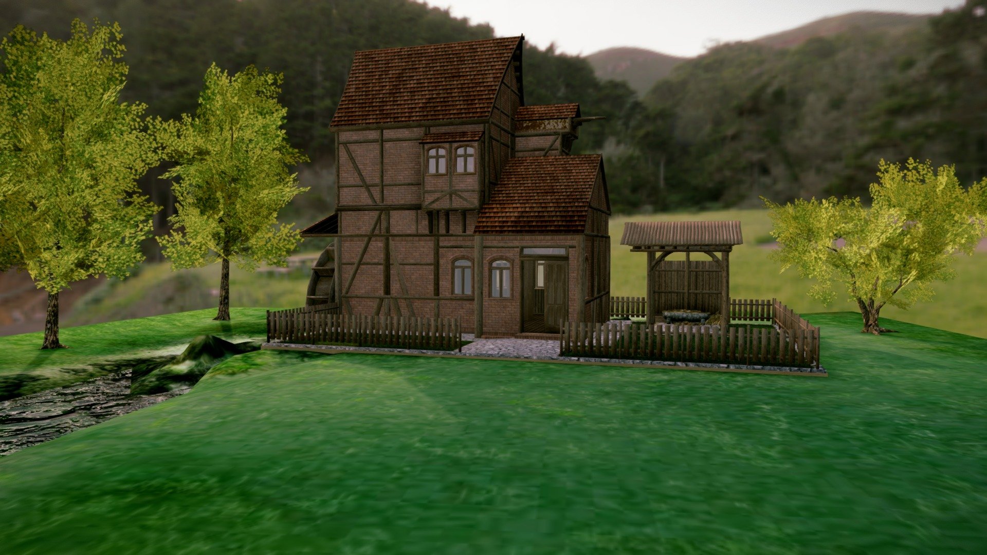 Watermill - 3D model by JointVenture [449519d] - Sketchfab