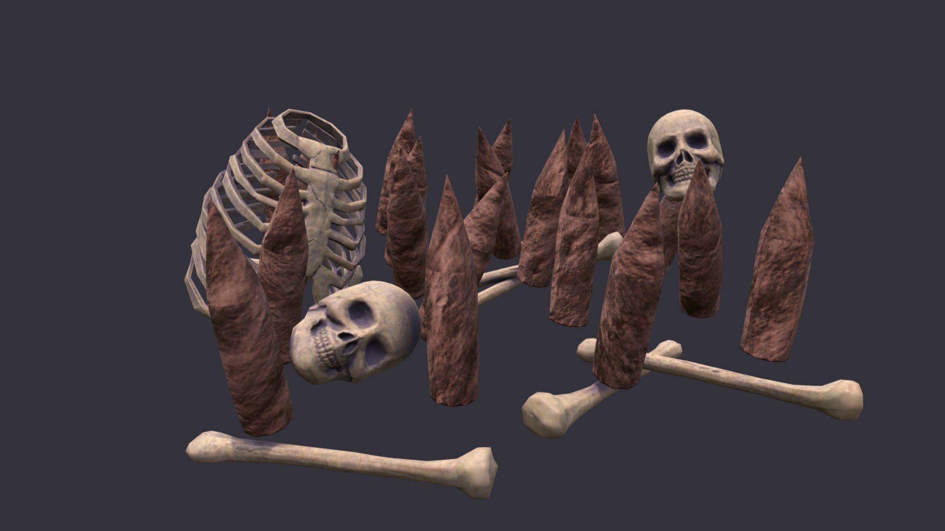Spikes with bones - 3D model by oaperez1996 [4496e5b] - Sketchfab