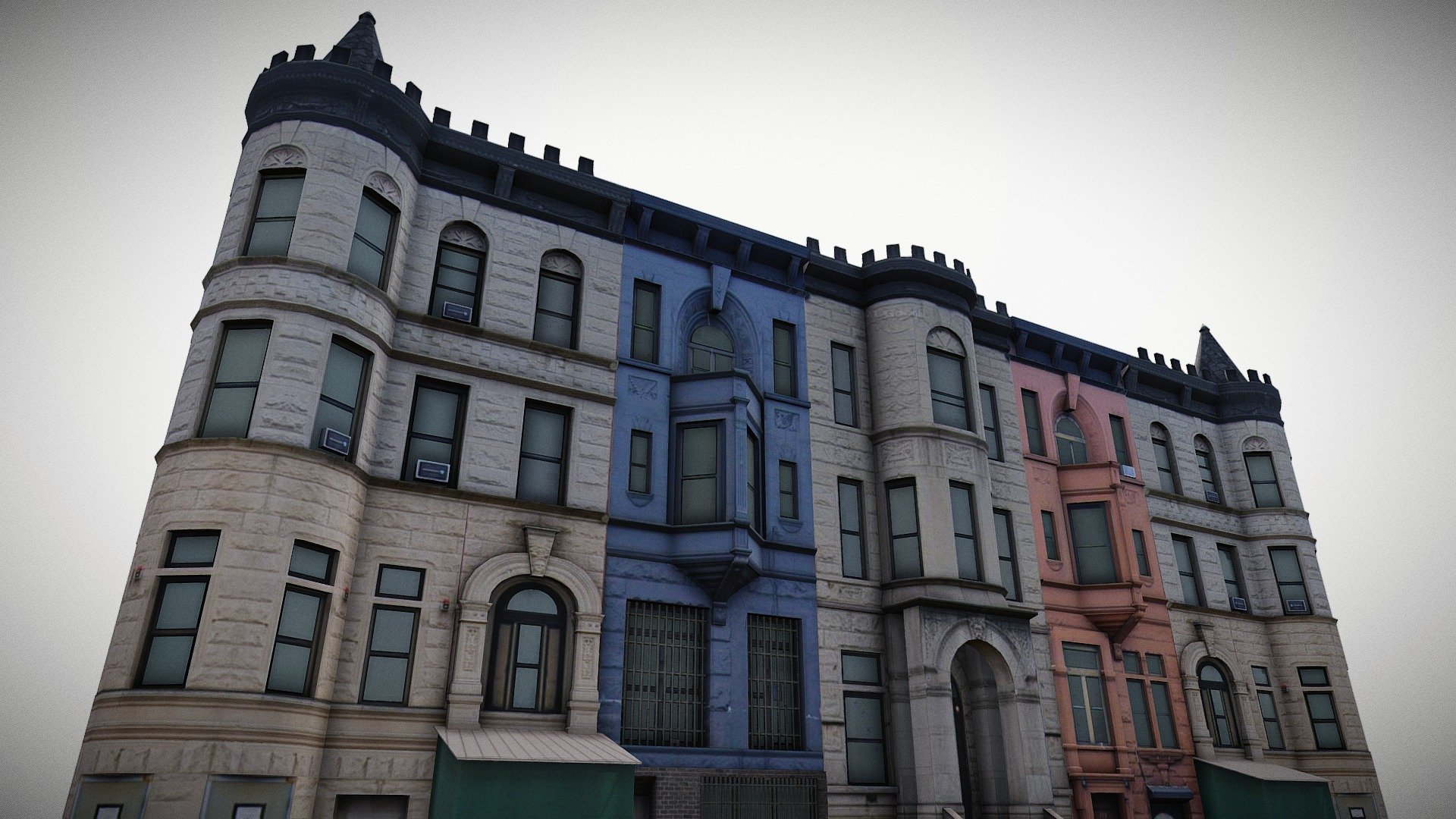 Low Poly classical New York City homes - Download Free 3D model by 99 ...
