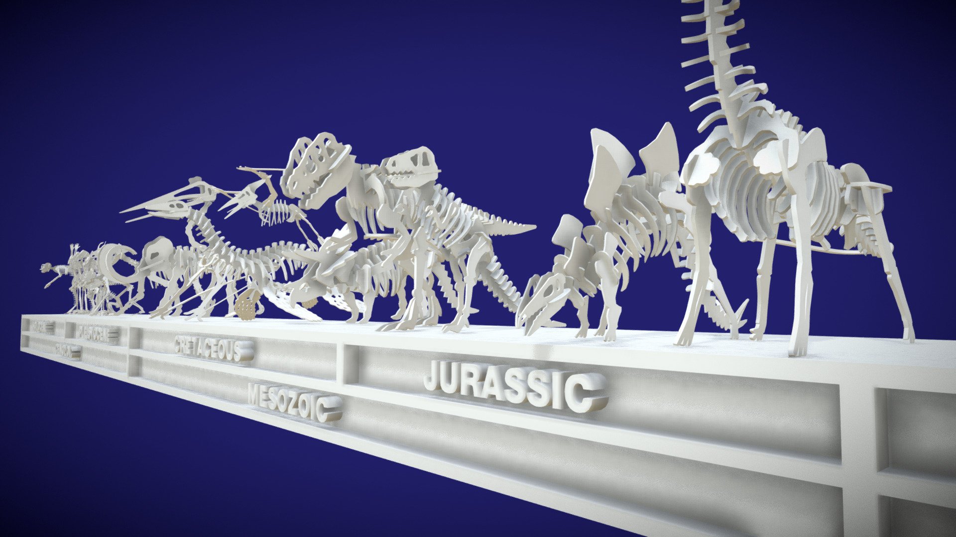 Cenozoic, Mesozoic, & Paleozoic Timeline in 3D - 3D model by Herb ...