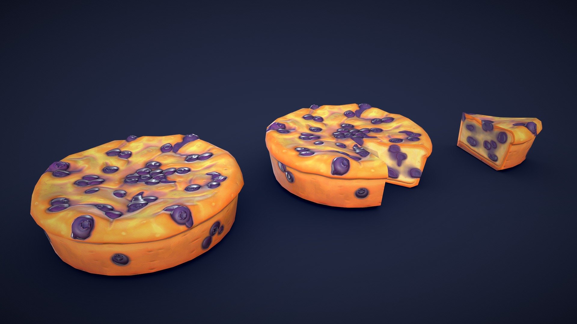 Stylized Blueberry Cake - Low Poly - Buy Royalty Free 3D model by ...