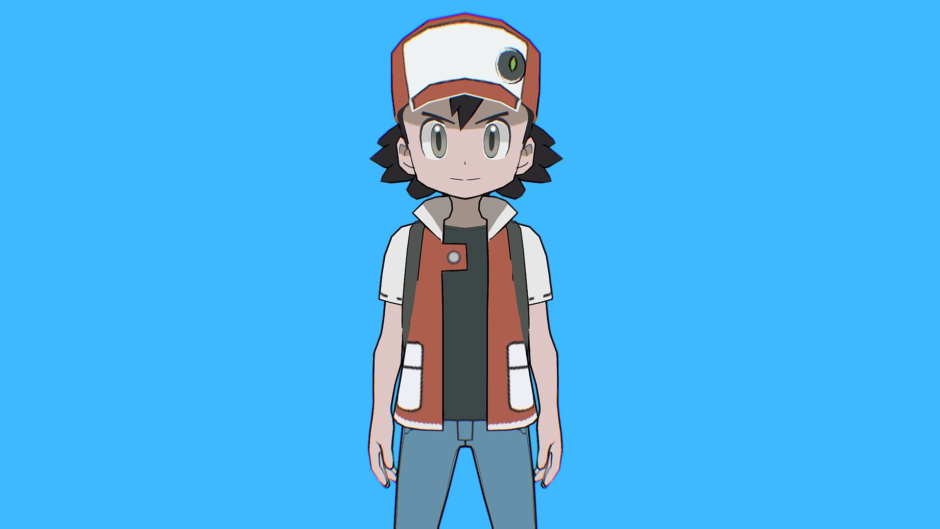 ANIME - Red - Pokemon - 3D model by LessaB3D – Game Models & Stylized ...