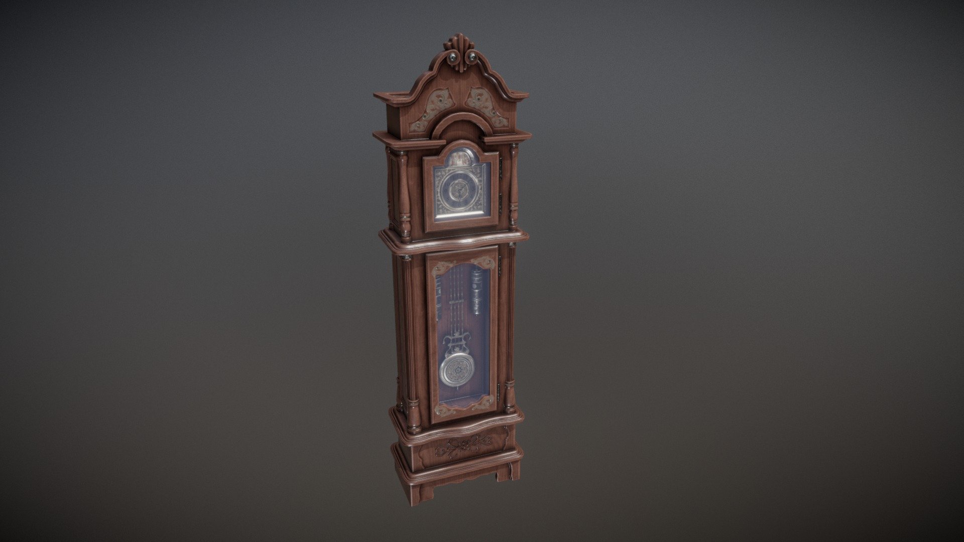 Old Wooden Clock - 3D model by Frozen36 [44b98ee] - Sketchfab