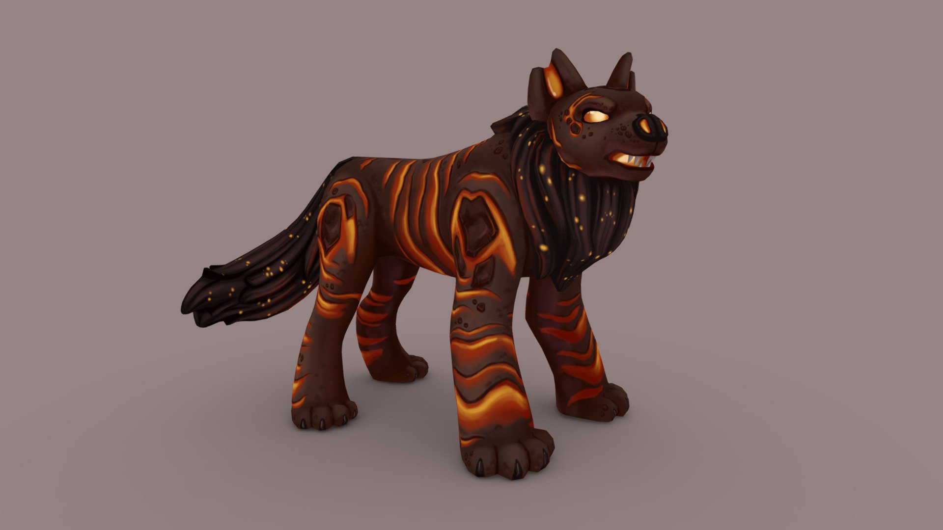 Magma Wolf Creature - 3D model by inkrose [44baf73] - Sketchfab
