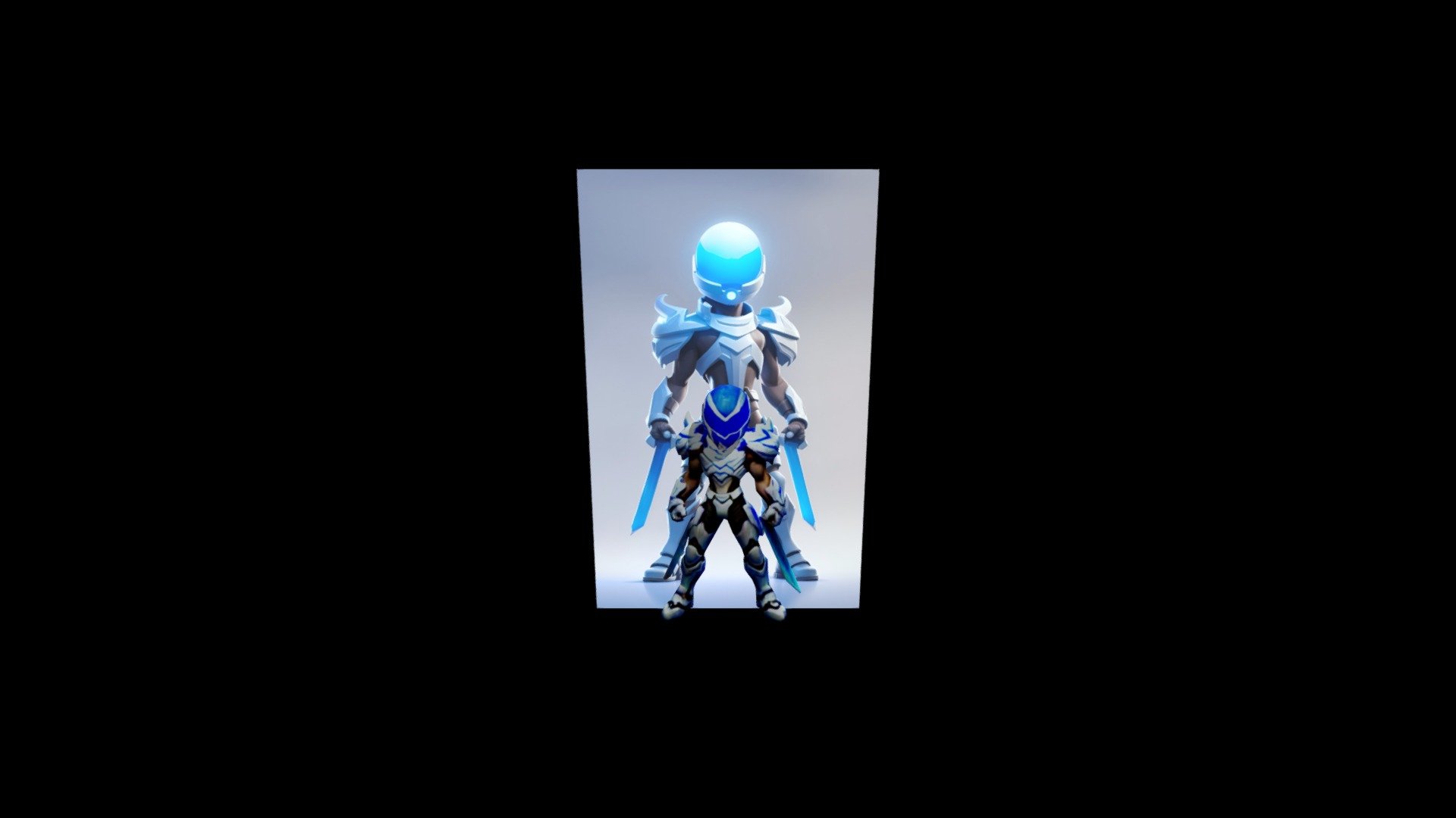 a robot with a blue light on his head, raytrace - Download Free 3D ...