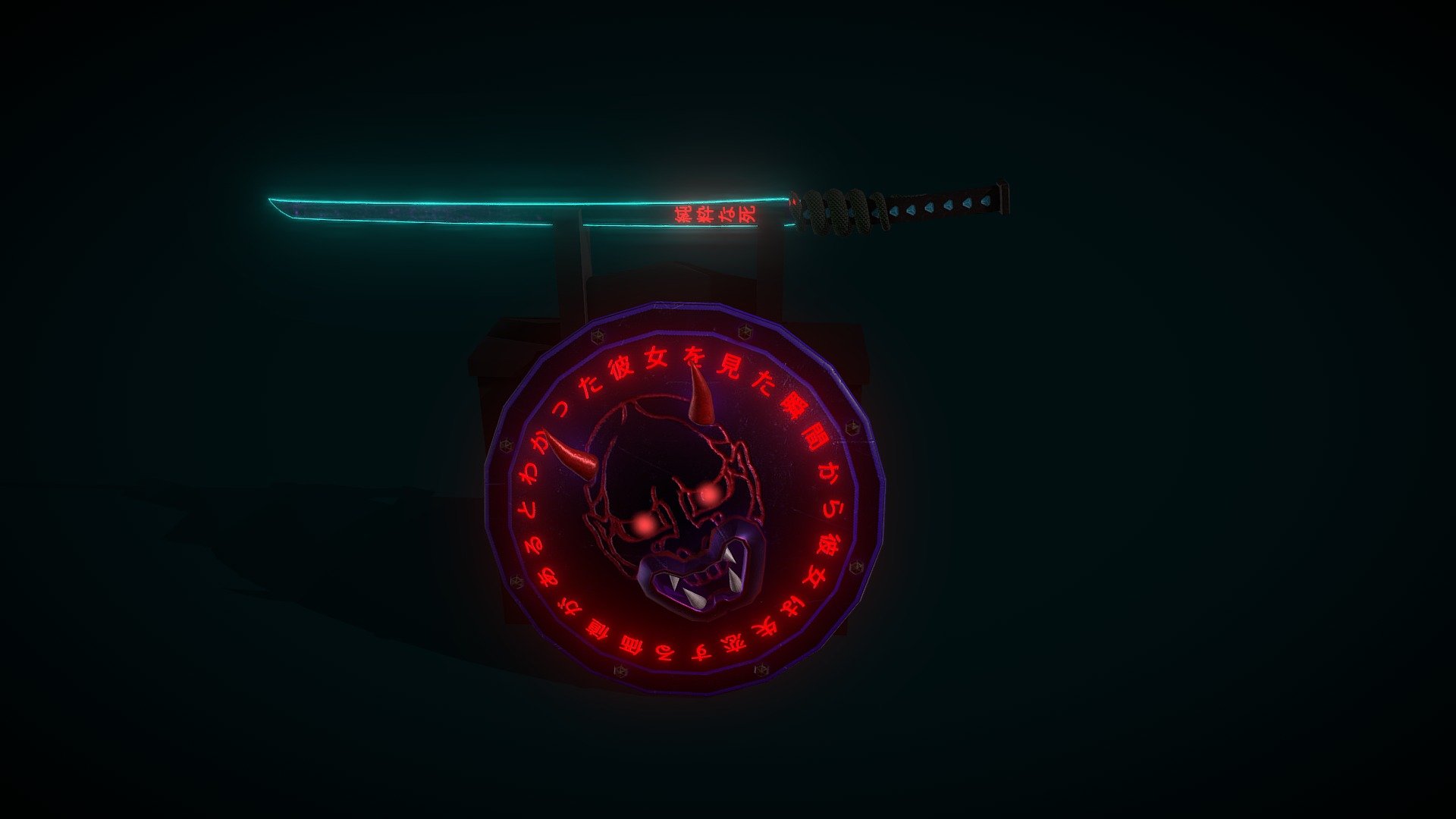 Snake Katana + Oni Shield - 3D Model - 3D model by James Leviston ...