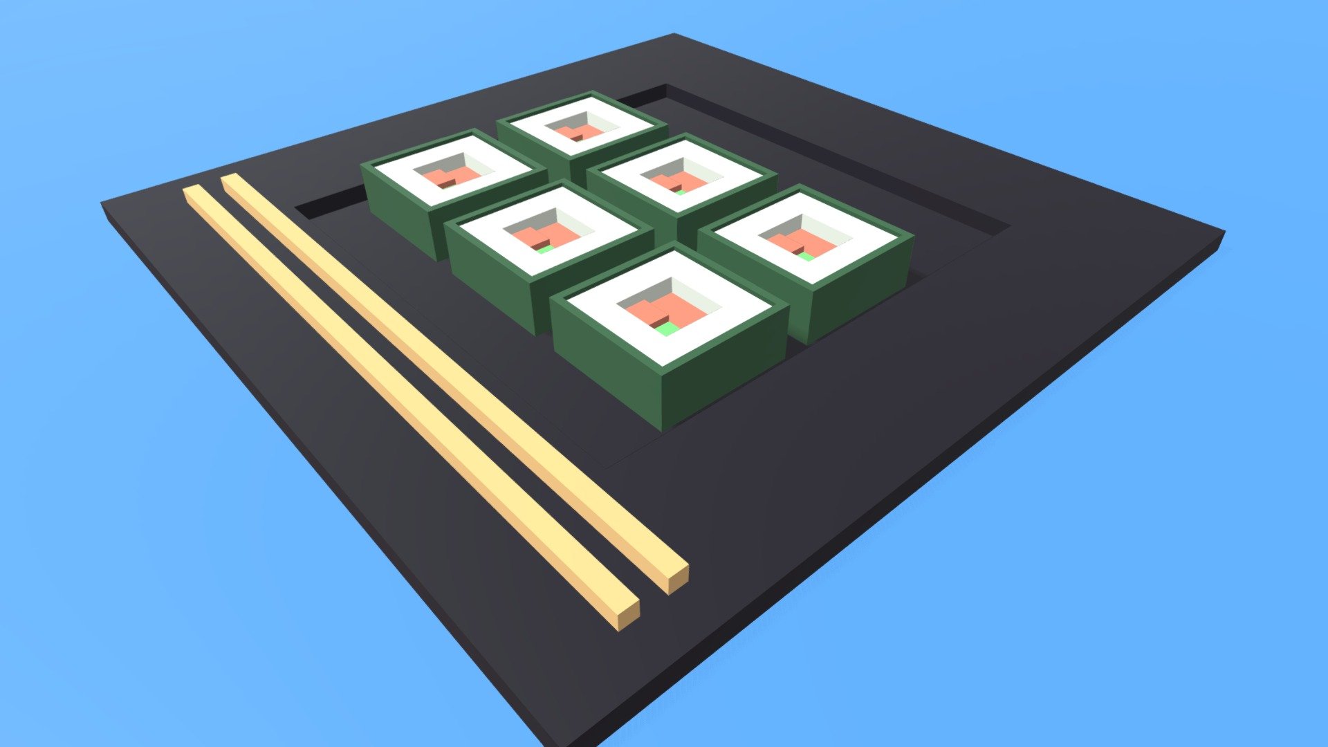 Low Poly Stylized Sushi - 3D model by hasoo [44c0c8f] - Sketchfab