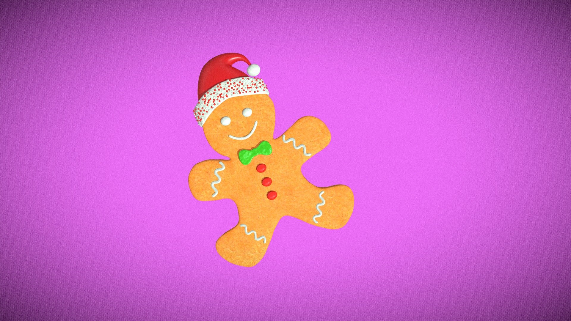 Cute realistic gingerbread man, Christmas cookie - Buy Royalty Free 3D ...
