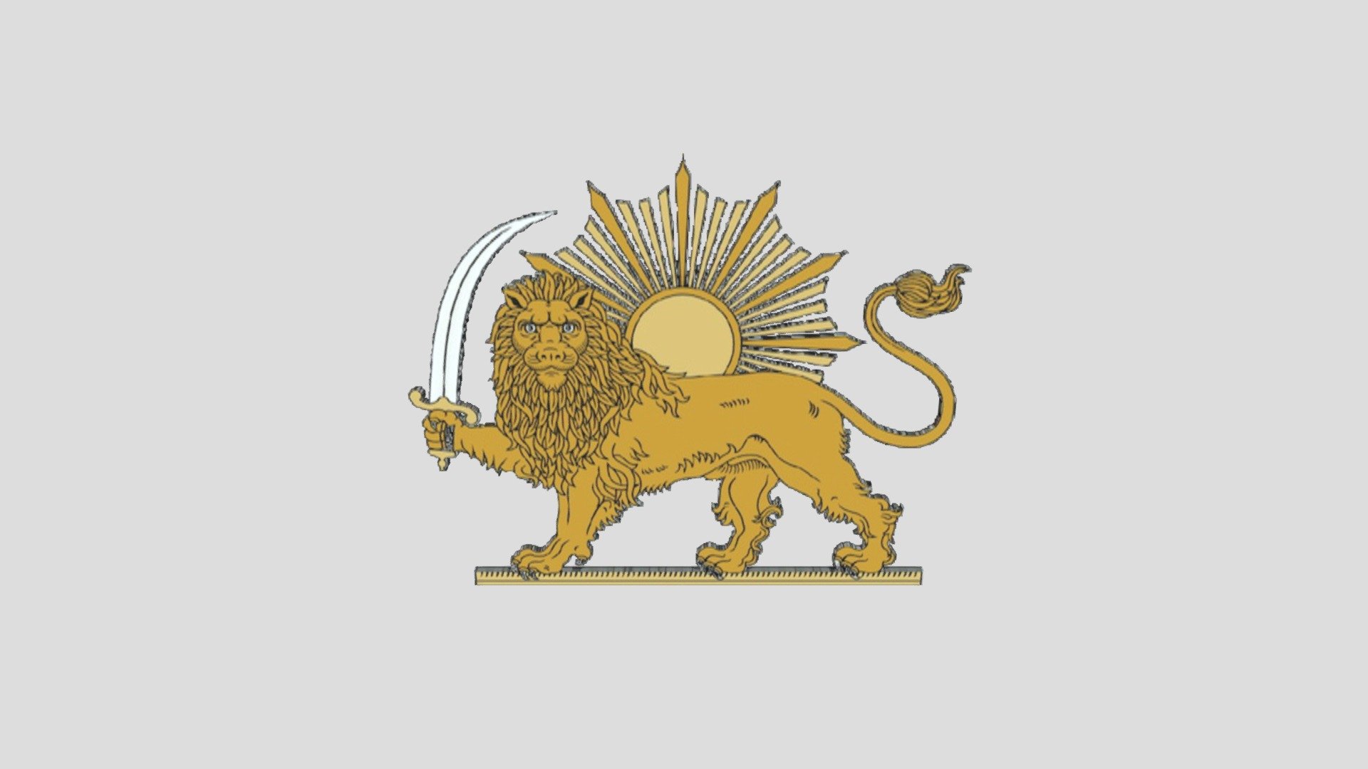 Iran, Lion and Sun Emblem - Download Free 3D model by King HAWEL (@King ...