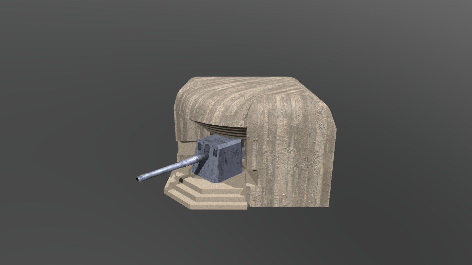 Atlantikwall Artillery Bunker - 3D model by Bengel [44cb6a8] - Sketchfab