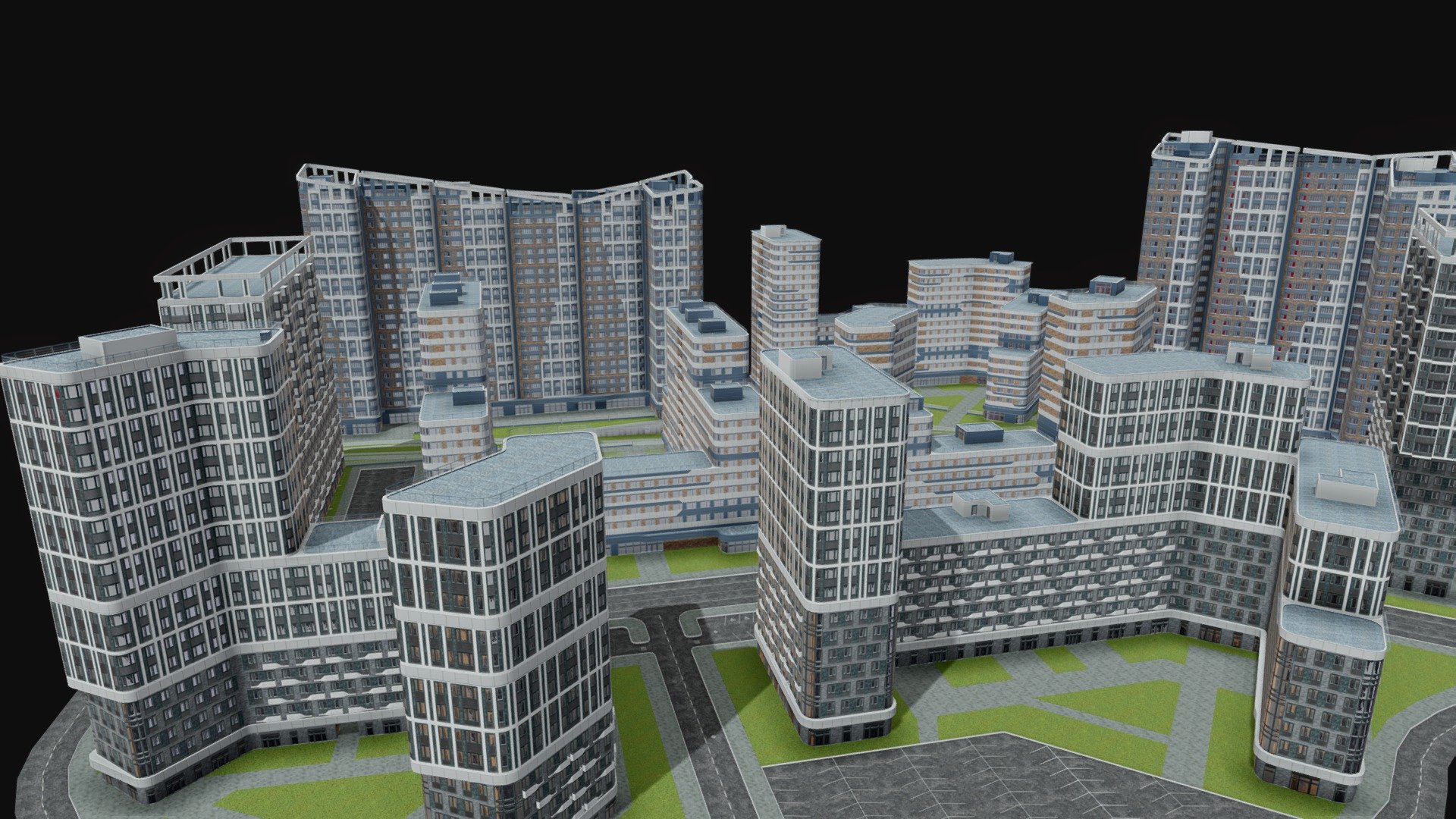 modern_city_block - 3D model by convrseai [44cf691] - Sketchfab