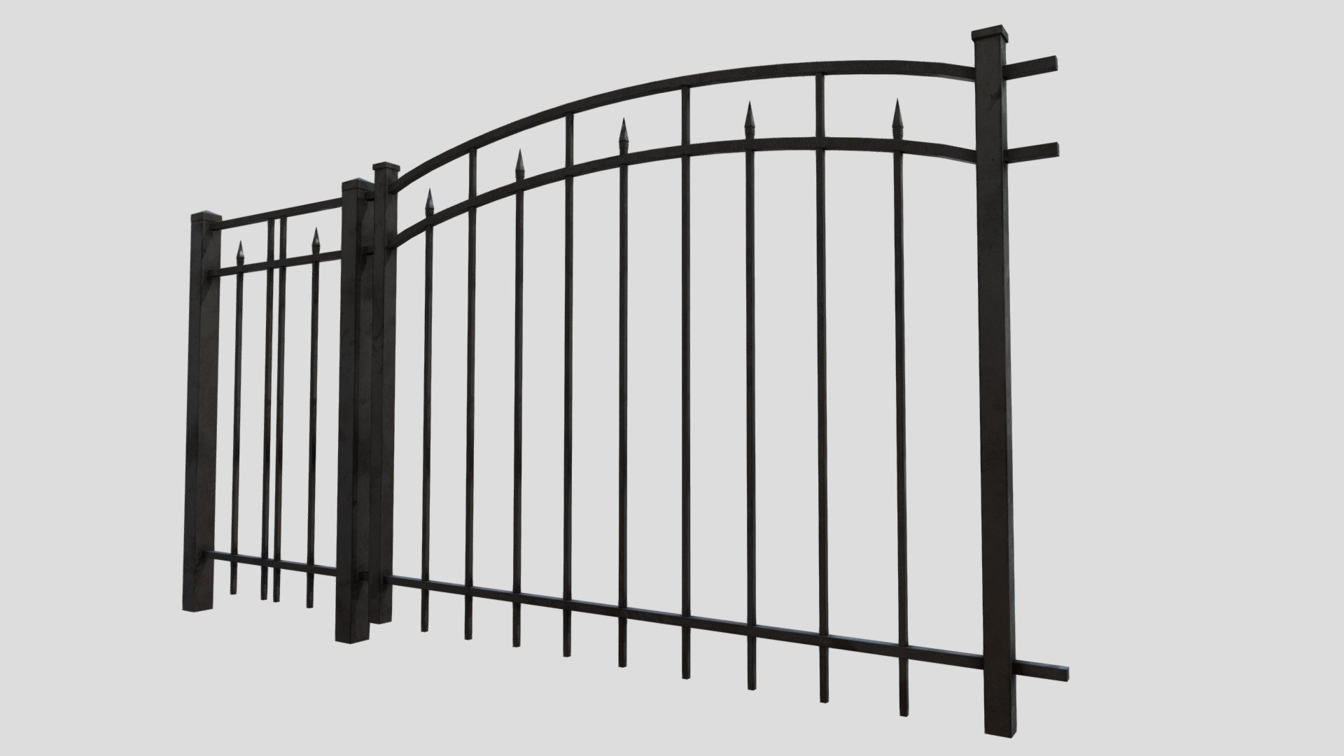 Iron Fence - 3D model by Turezer (@Renzhak) [44de3a5] - Sketchfab