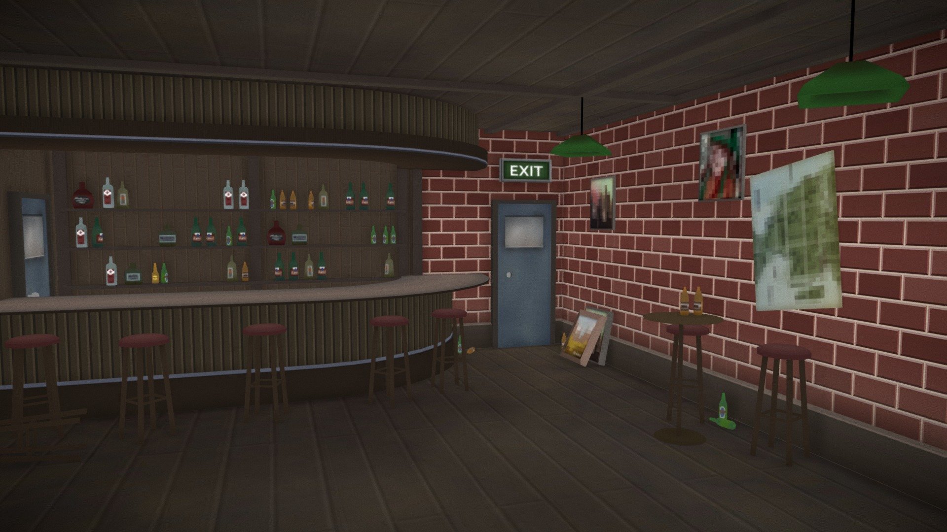Generic Bar Room - 3D model by juniel [44e40ca] - Sketchfab