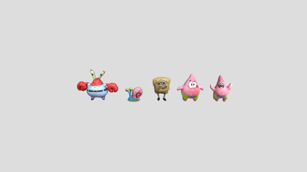 spongebob plushys - A 3D model collection by Romyblox1234 ...