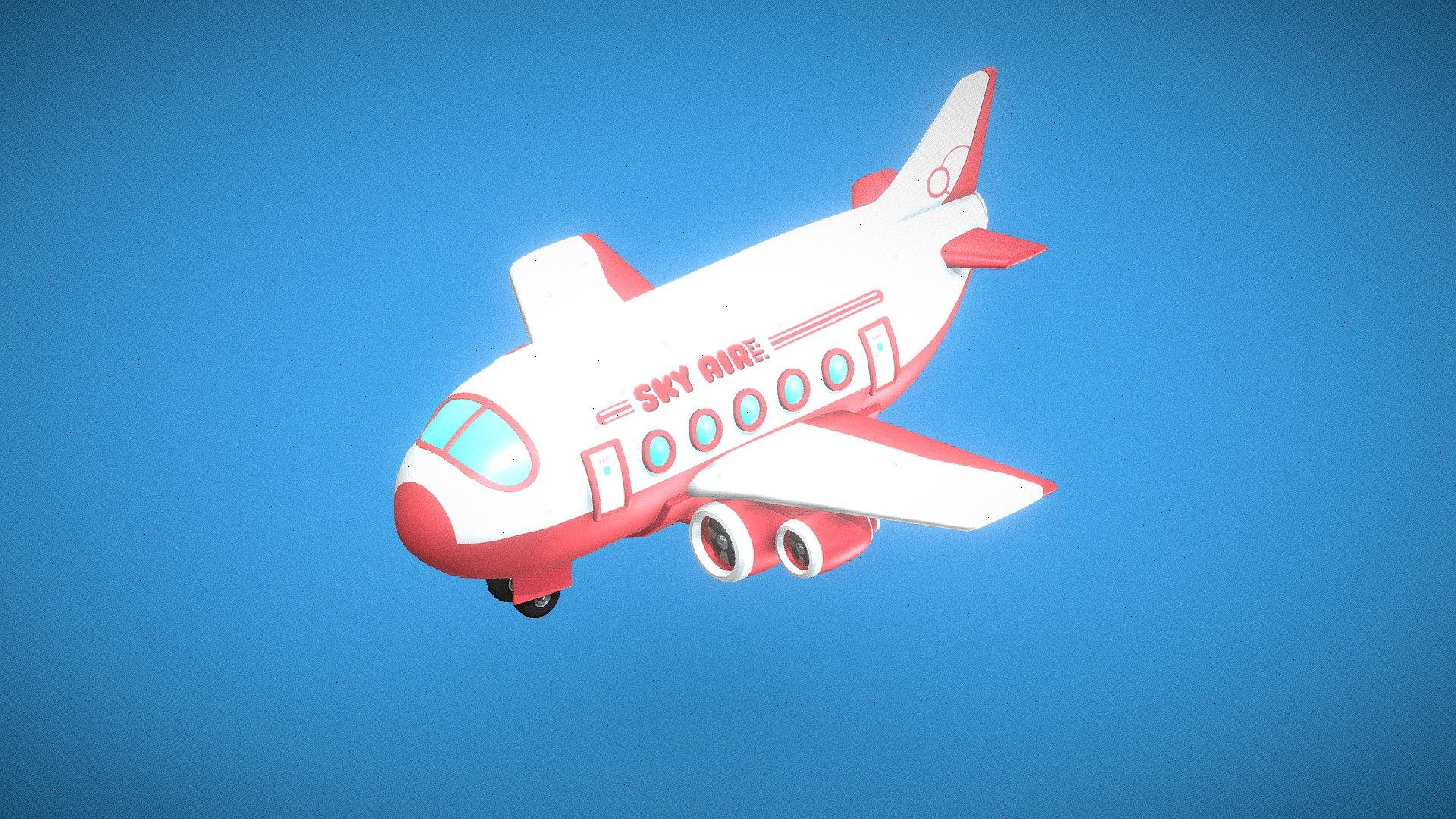 Cartoon Airplane - Buy Royalty Free 3D model by Blooming Animation ...